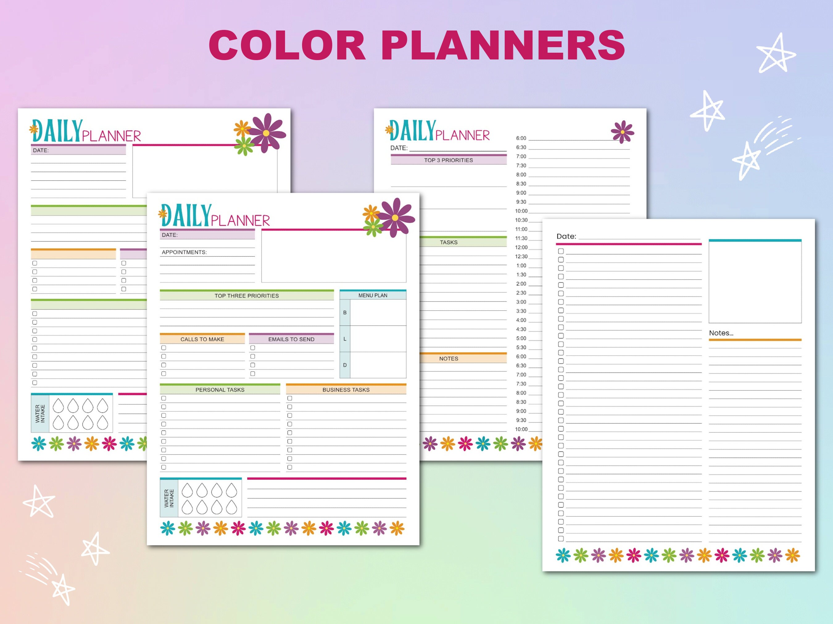 Daily Planner Inserts: Worksheets to Streamline Your Daily Schedule and ...