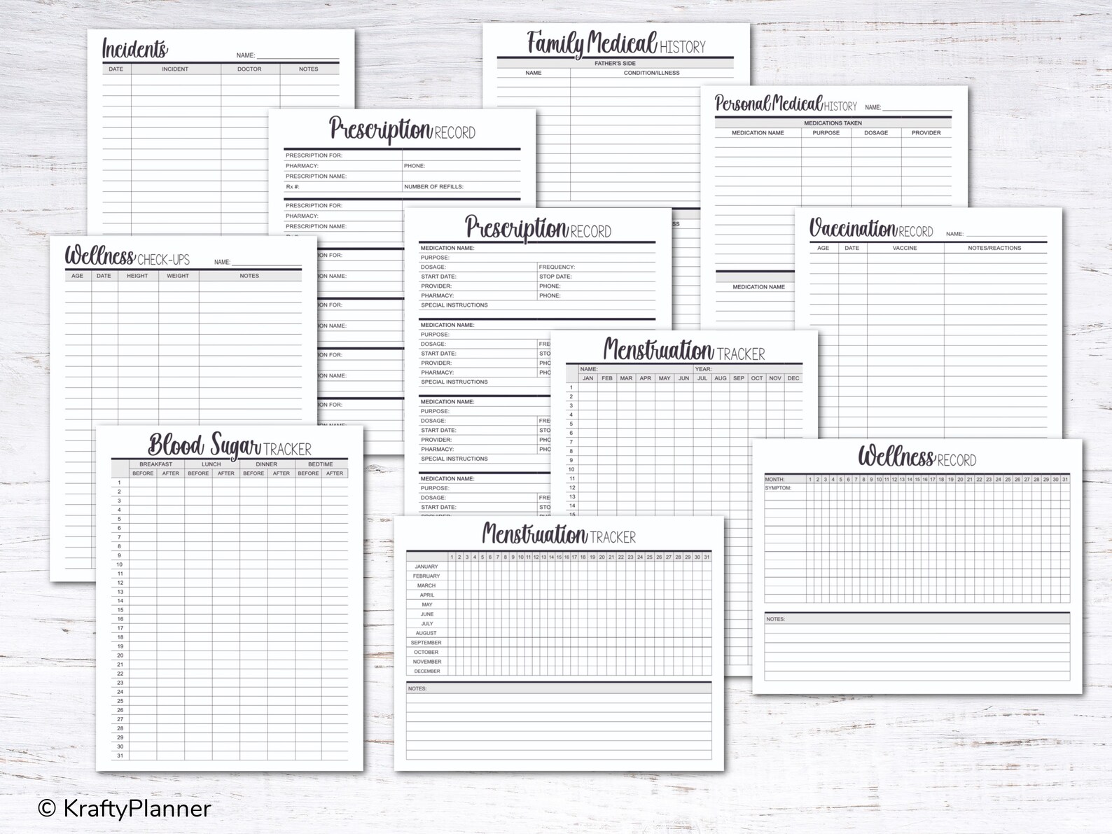 Medical Planner Printable Health Organizer Doctor Appt Tracker Health ...