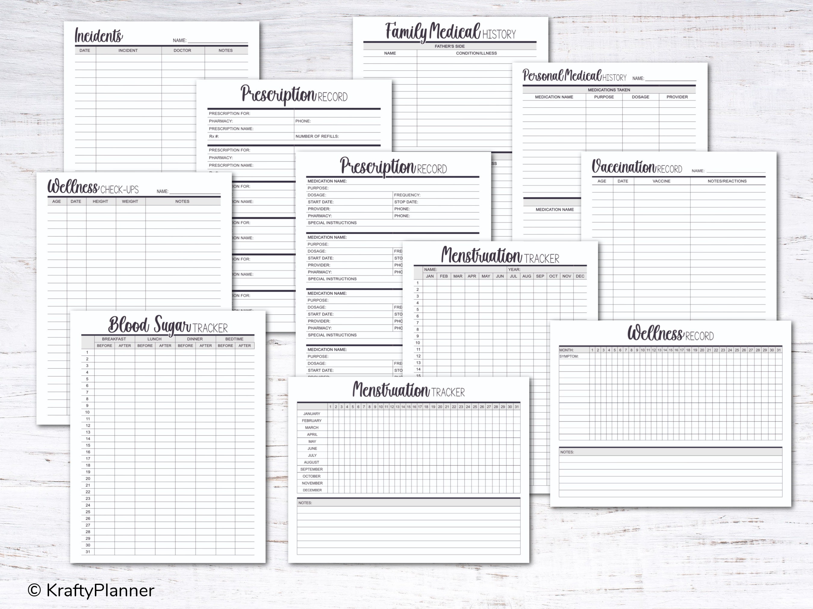 Medical Planner Printable Health Organizer Doctor Appt Tracker Health ...