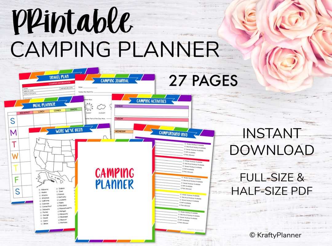 Camping Planner and Journal RAINBOW Camping Planner, Travel Journal ...