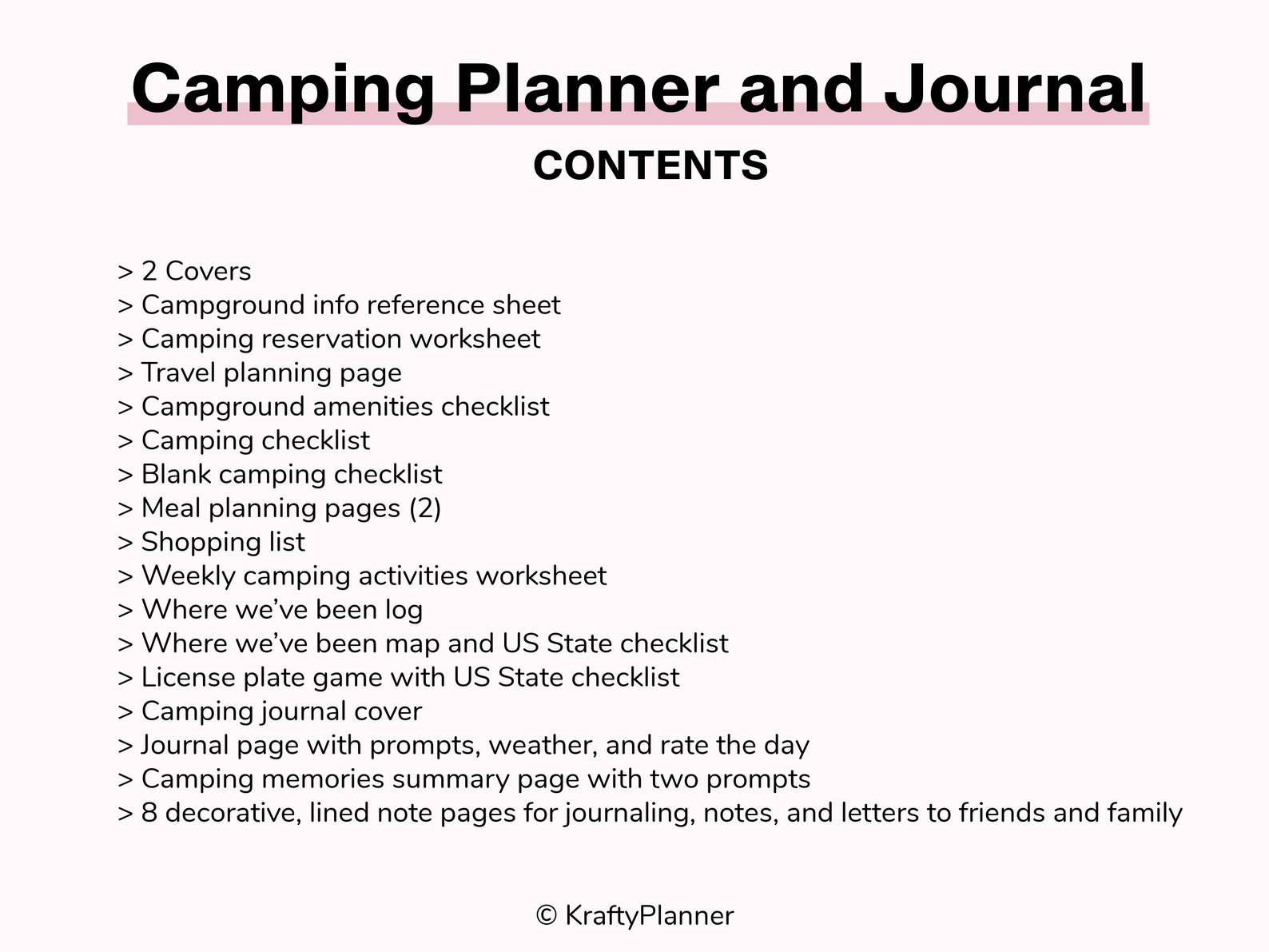 Camping Planner and Journal Editable PDF Purple - Etsy