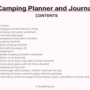 Camping Planner and Journal Editable PDF Purple Camping Planner ...