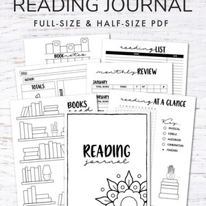 Reading Journal Printable Book Lover's Diary Literary Log and Tracker ...