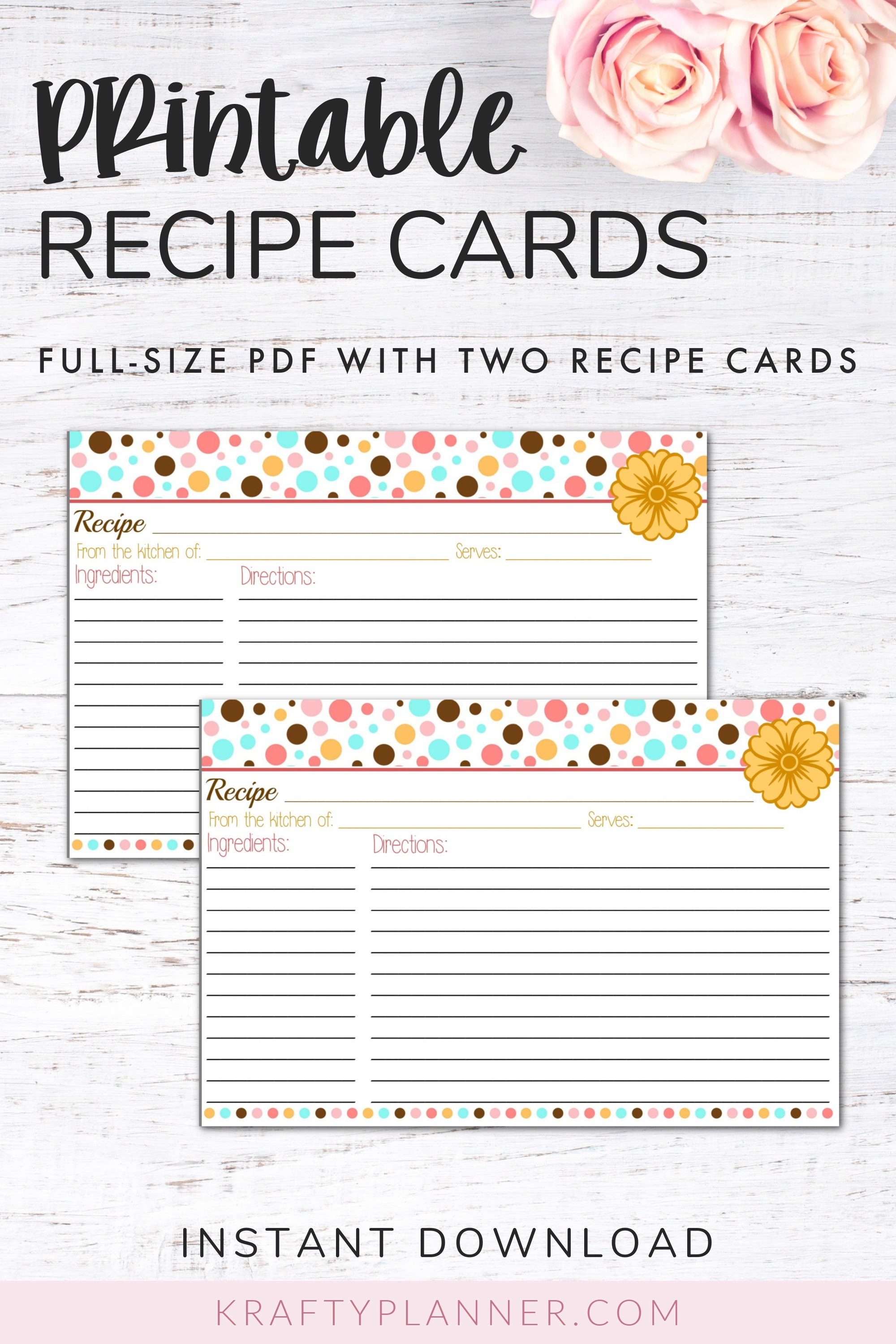 Recipe Cards Instant Download - Etsy