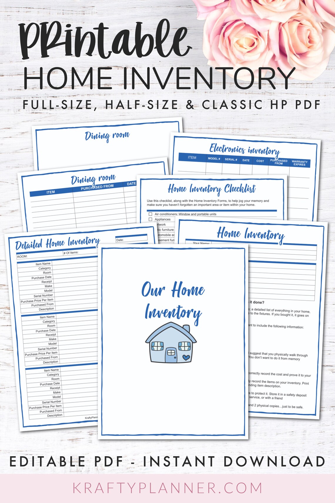 Home Inventory Planner Printable Household Asset Tracker - Etsy
