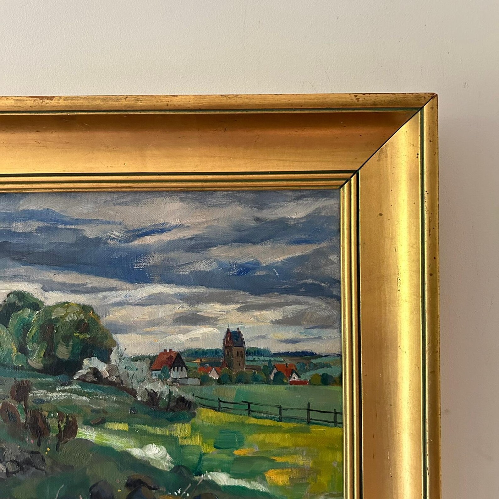 Swedish Original Vintage Landscape Artwork of Stunning Valley With Bell ...