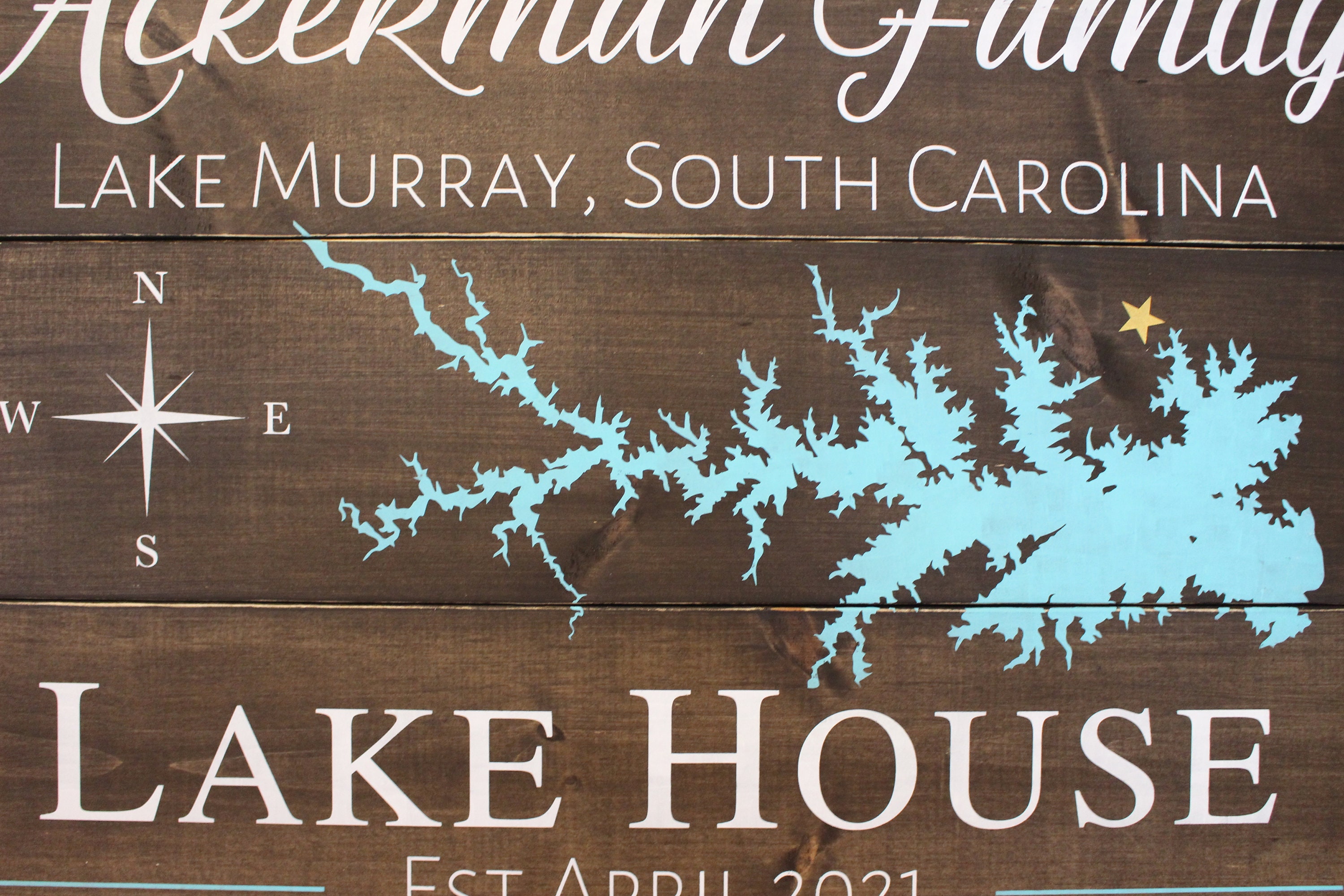 Personalized Family Lake House Sign Lake Map Sign Lake Life | Etsy
