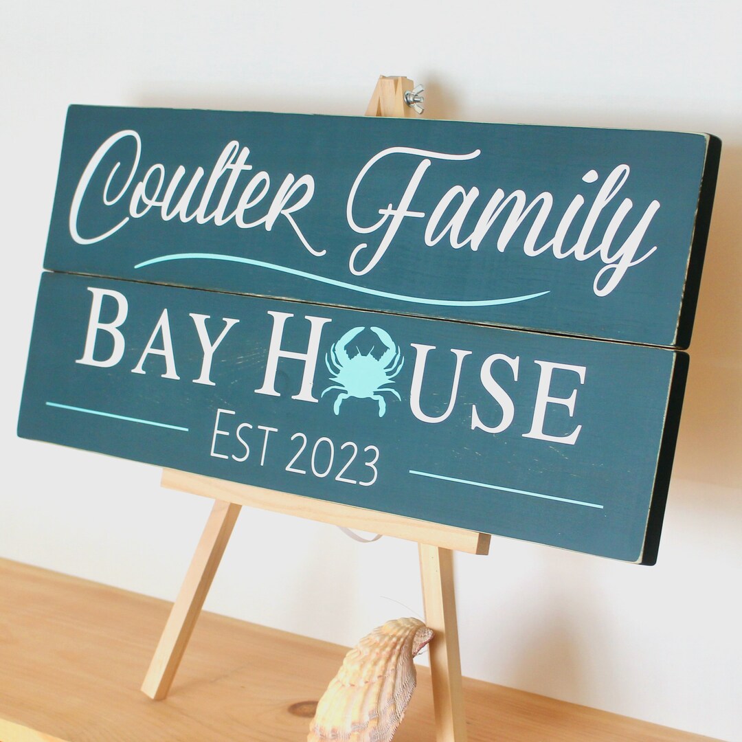 Personalized | Family Bay House Sign | Choose Your Colors, Lake, Cape ...
