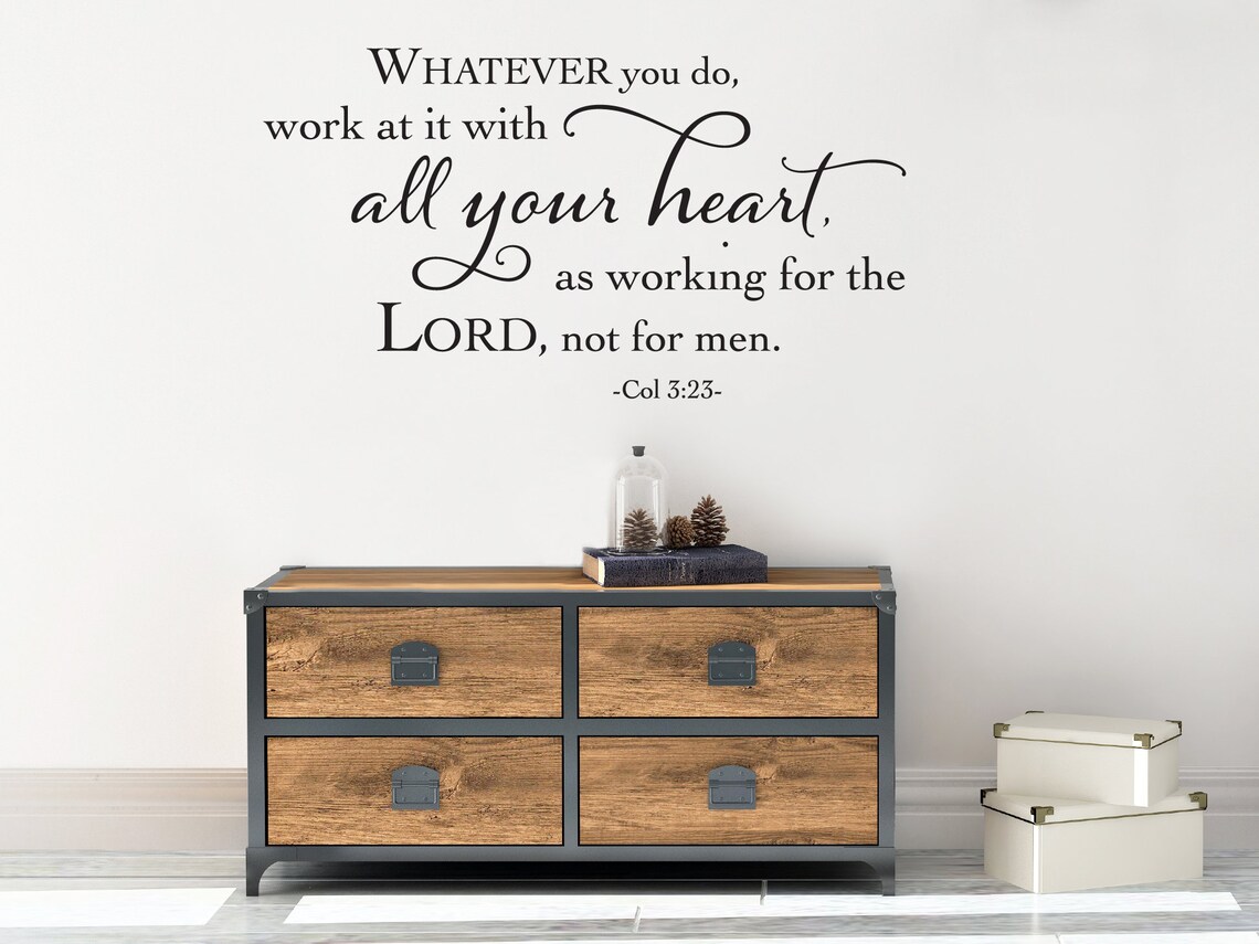 Col 3:23 Decal, Christian Office Decal, Christian Coach Decal, Whatever ...