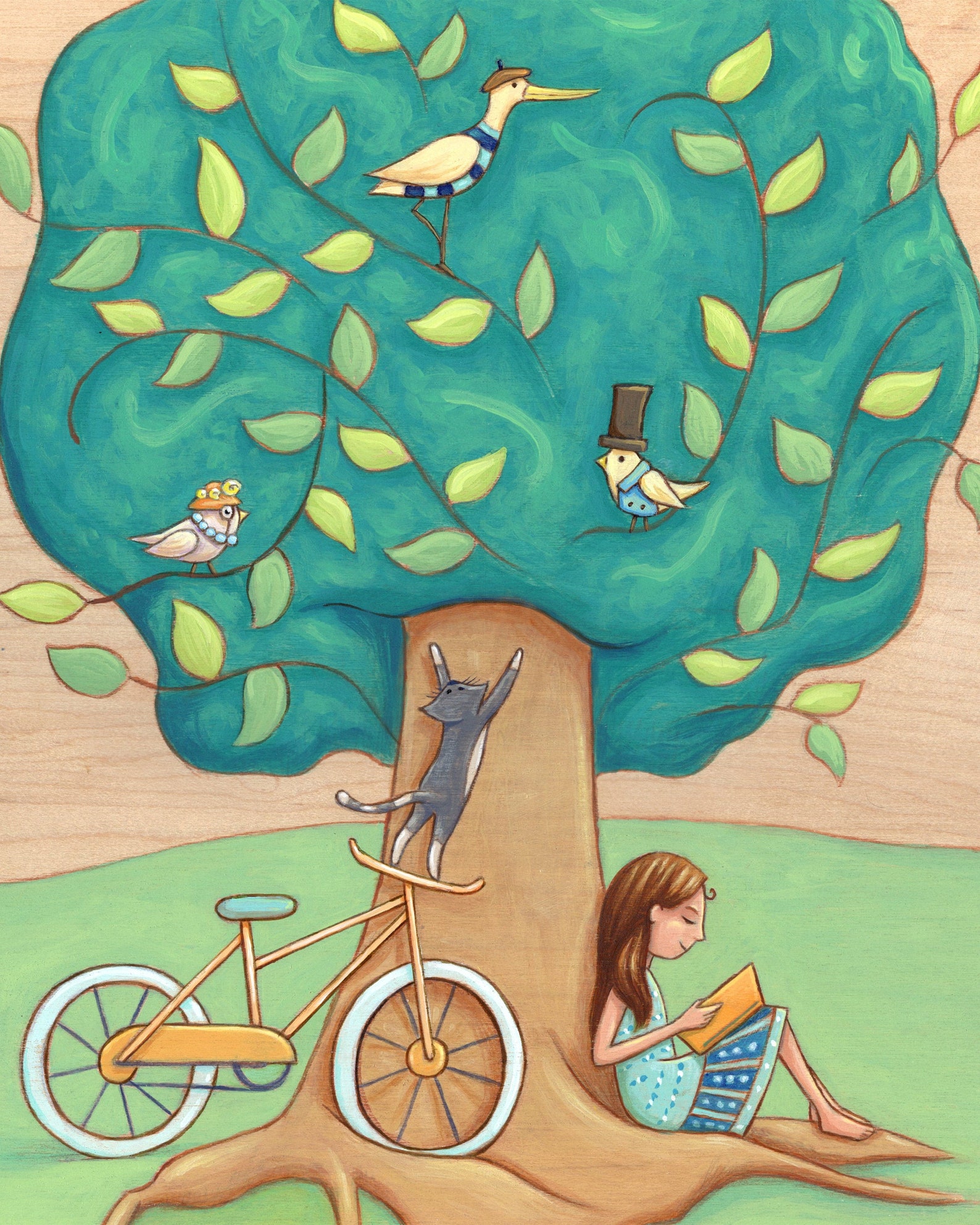 Whimsical Library Print Cats Library Print Library Art - Etsy