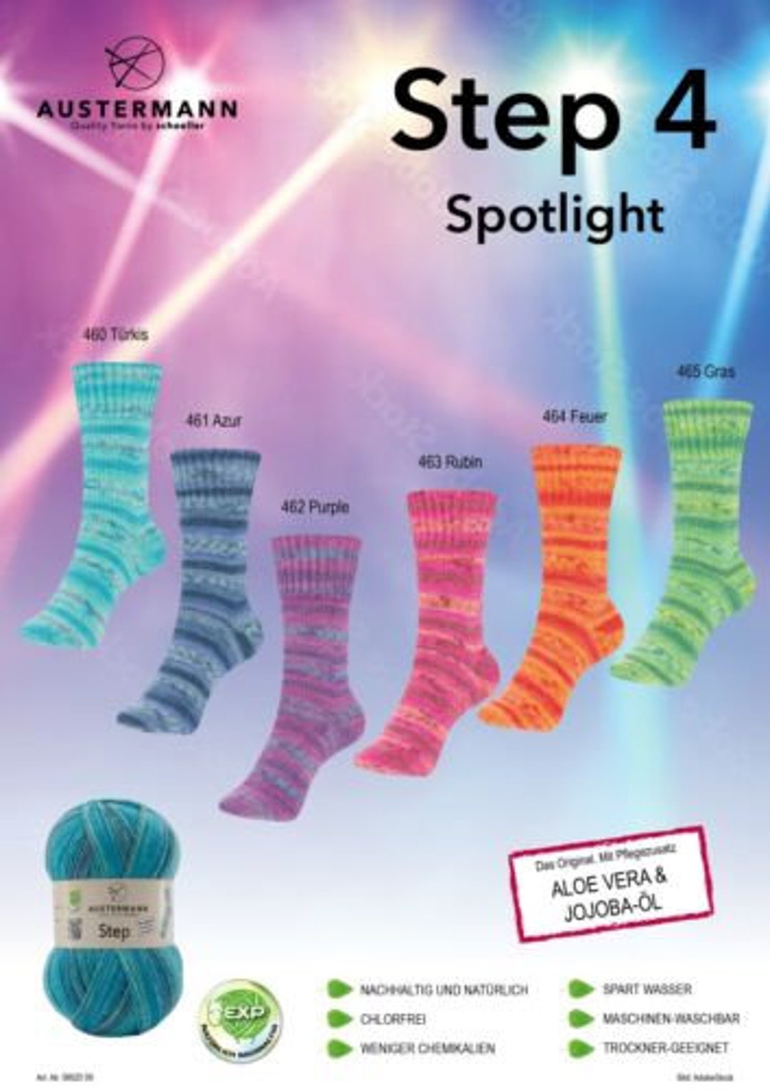 Fb: Austermann Spotlight 4 Ply Set 6 Colors Sock Yarn 75/25 % Wool ...