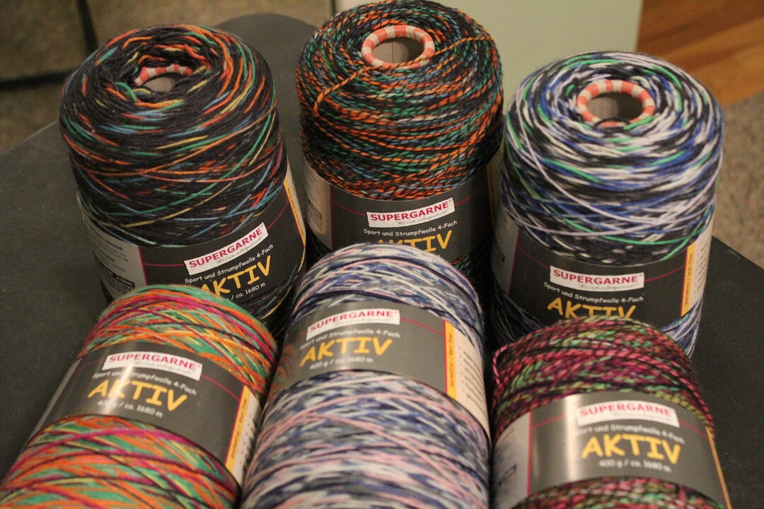 CONES Aktiv Active Listing 4 Supergarne 4 Ply Sock Yarn 400 Grams 1800 ...
