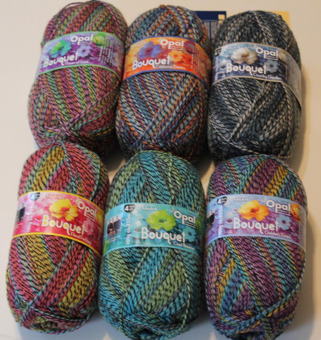 Opal Bouquet Sock Yarn, 6 Colors, 75% Wool, Superwash Fingering - Etsy