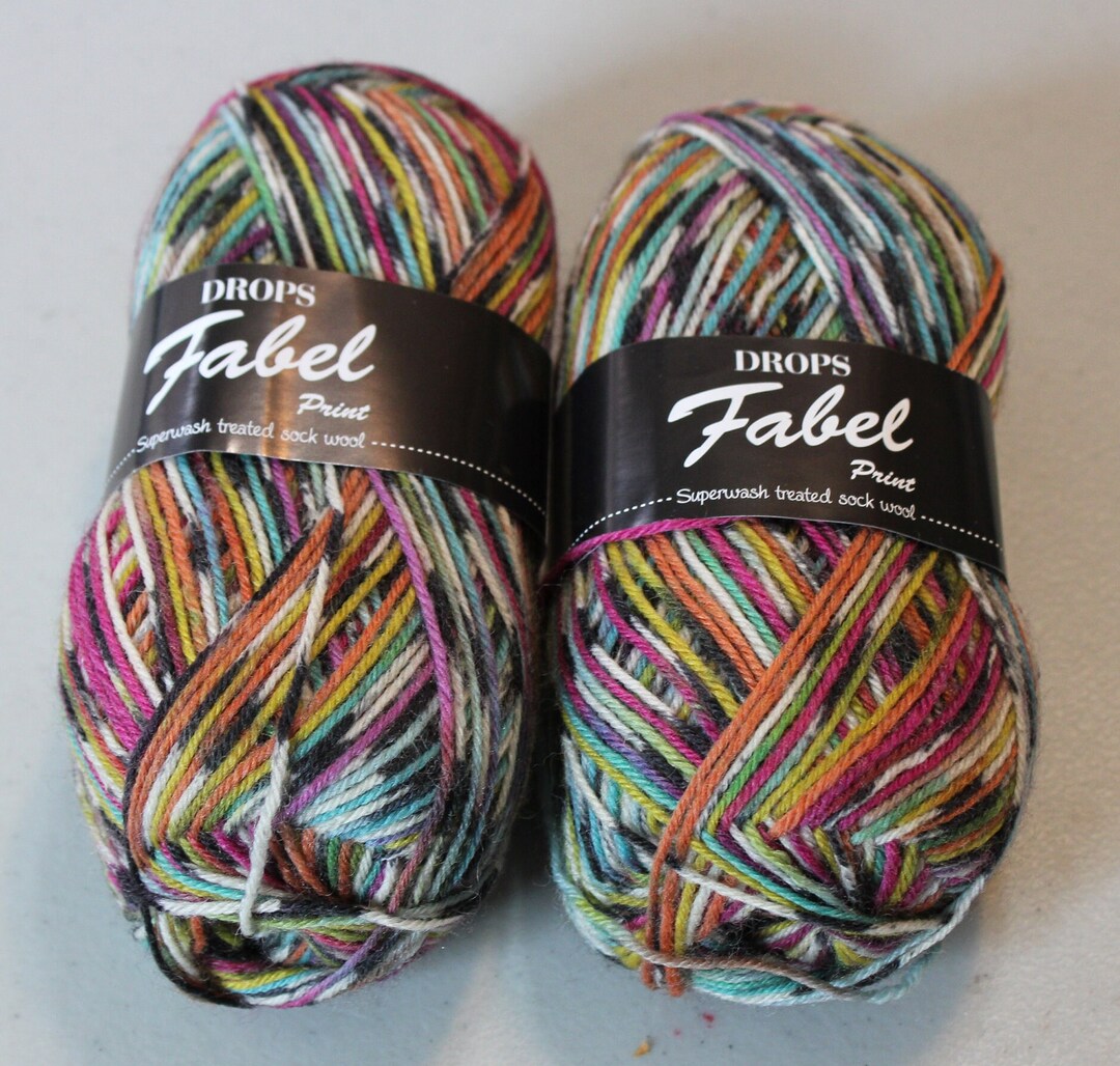 Sock Yarn Drops Fabel, 100 Grams Sent as Pairs of 50g Ea, of Any Color ...