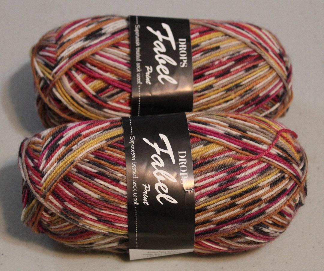 Eld23: Sock Yarn Drops Fabel, 100 Grams Sent as Pairs of 50g Ea ...