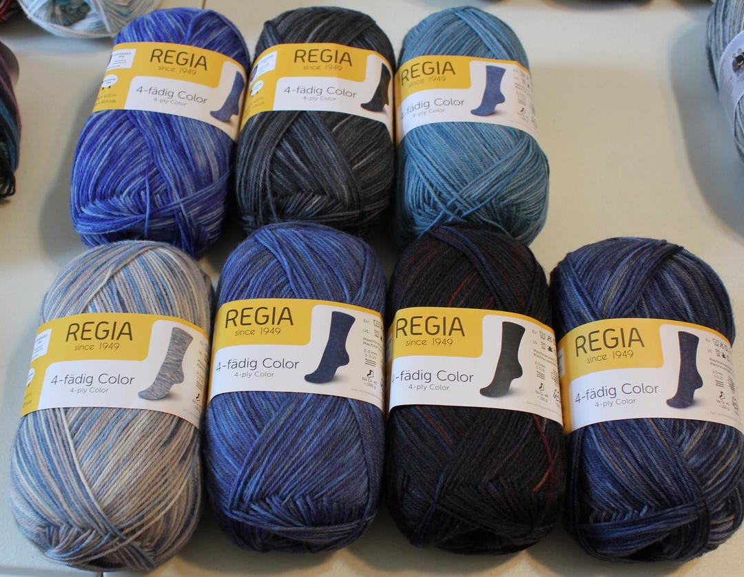 Up22: Regia Favorites 4 Ply Sock Yarn Set 7 Skeins 100 Gr Each 75% Wool ...
