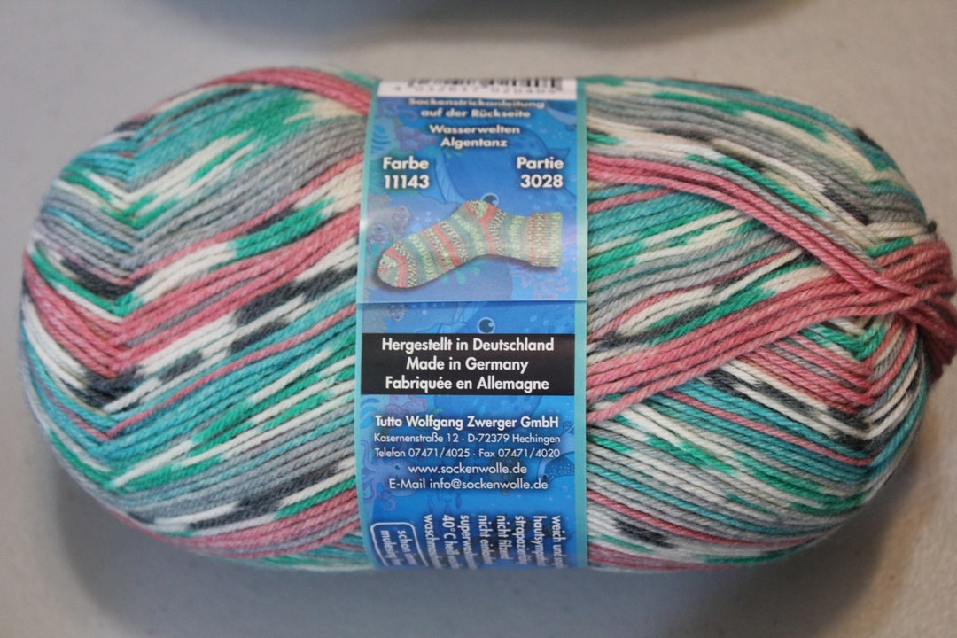 D1up: Sock Yarn OPAL 11143 Algae Dance WATERPARK Wasserwelton 75% Wool 25 Nylon 100 Grams 462 ...