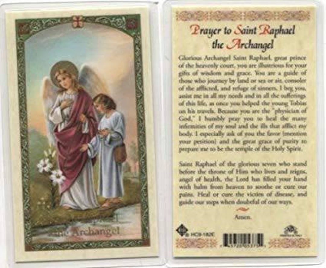 Prayer Card Prayer to Saint Raphael the Archangel Laminated HC-E - Etsy