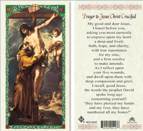 Prayer Card Prayer to Jesus Christ Crucified Laminated HC-E - Etsy
