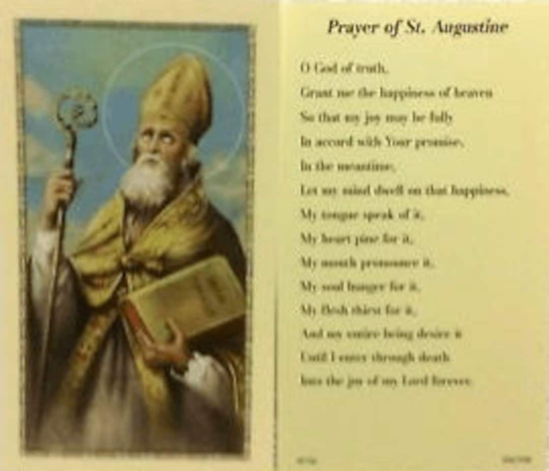 Prayer Card Prayer of Saint Augustine Laminated AF - Etsy