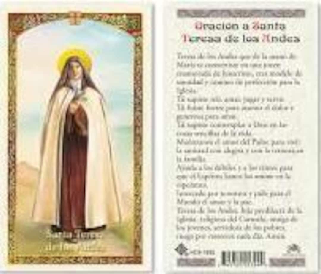 Prayer Card Oracion A Santa Teresa De Los Andes SPANISH Laminated HC-S ...