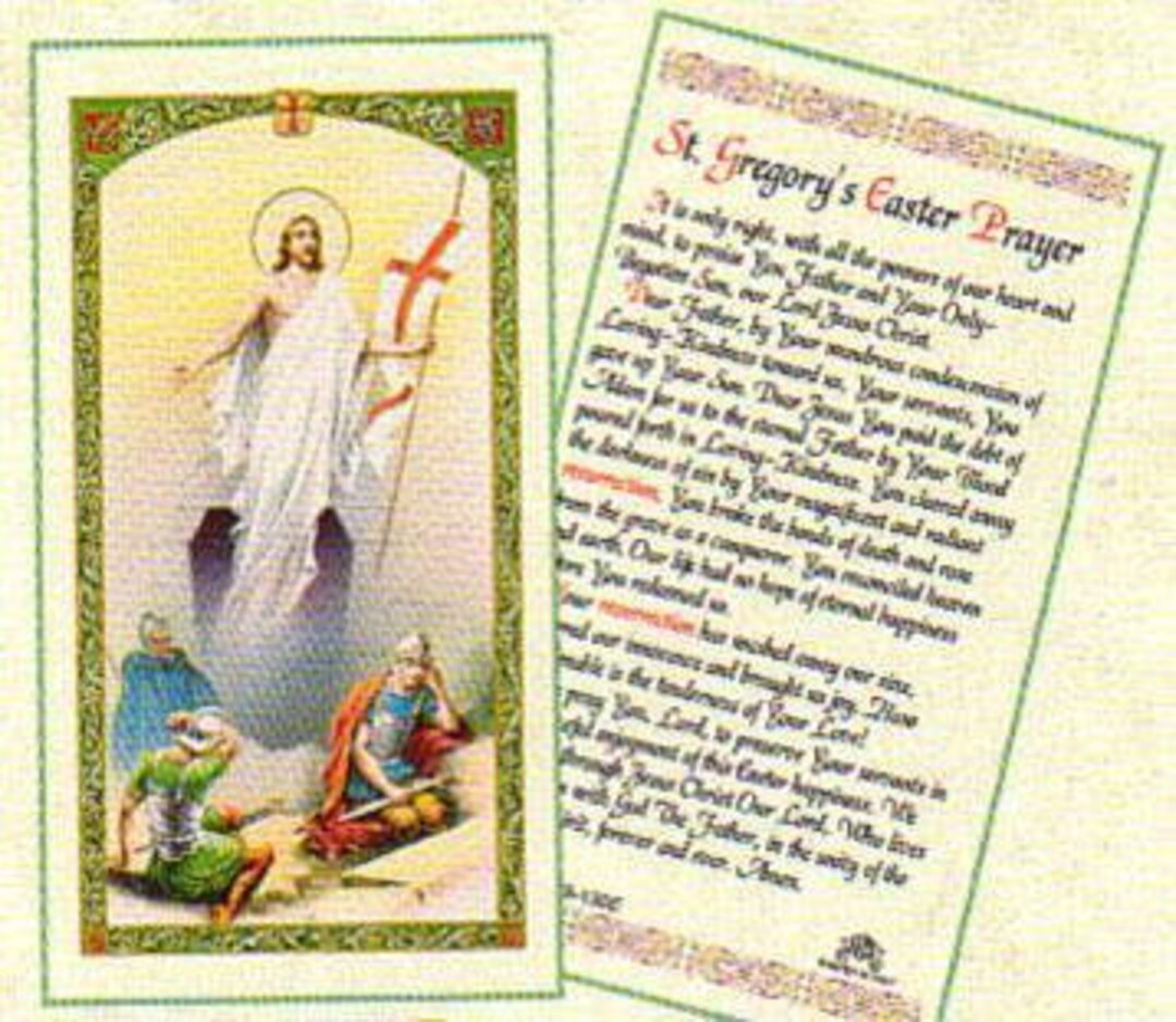 Prayer Card Saint Gregory's Easter Prayer Laminated HC-E - Etsy
