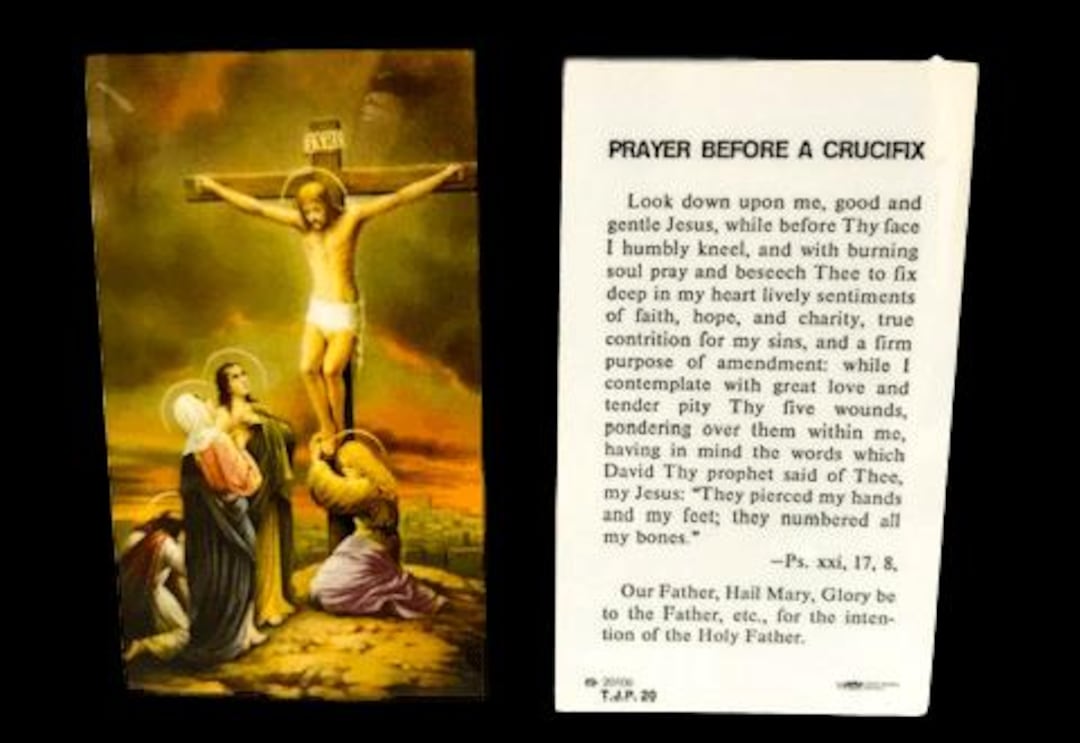 Prayer Card Prayer Before A Crucifix Laminated TJP - Etsy