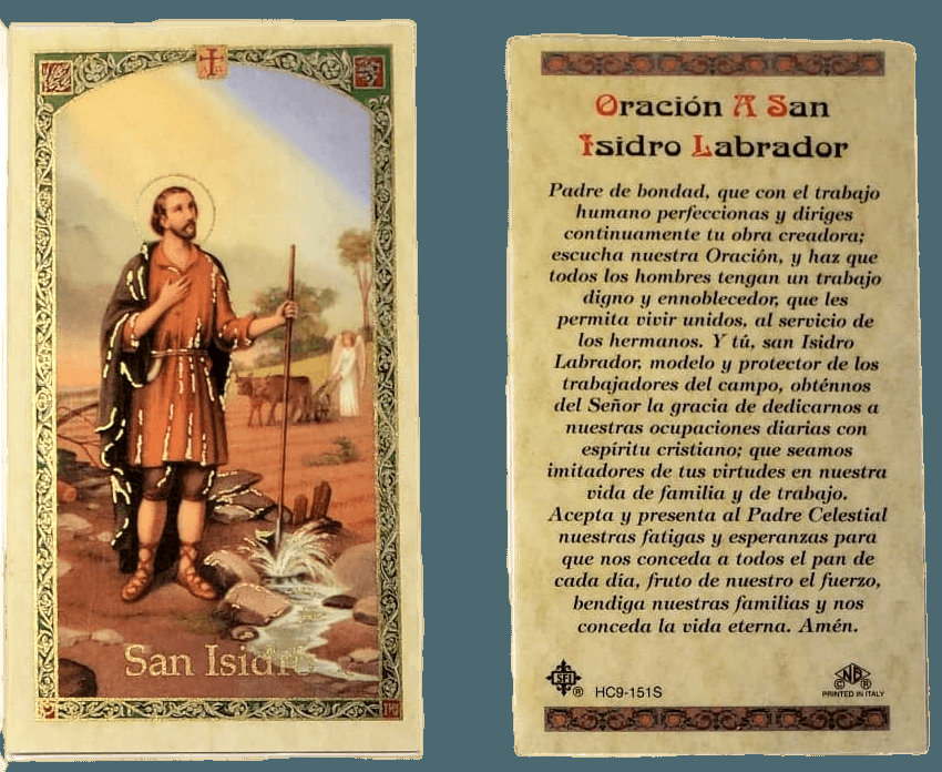 Prayer Card Oracion A San Isidro Labrador SPANISH Laminated - Etsy