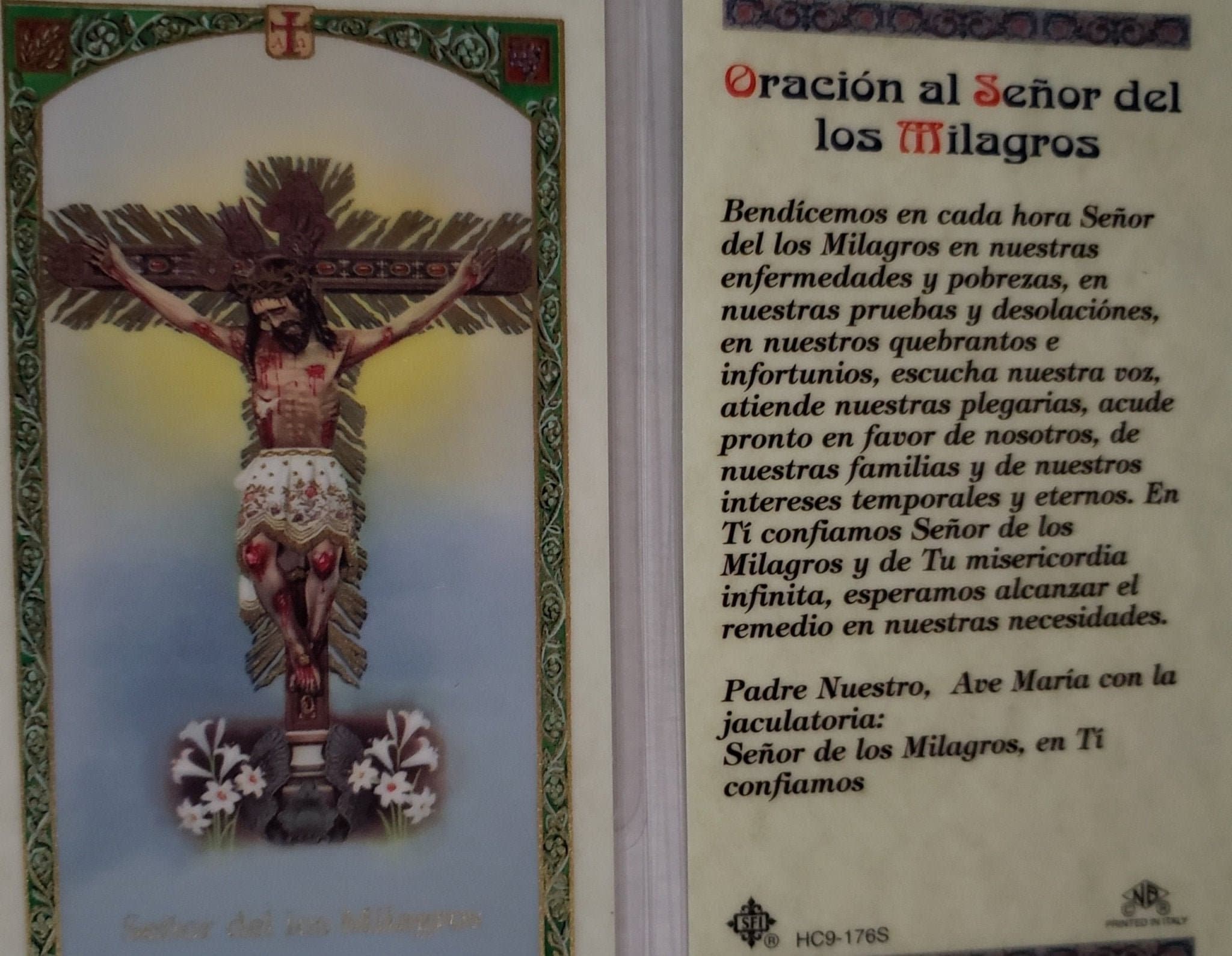Prayer Card Oracion Al Senor Del Los Milagros SPANISH - Etsy