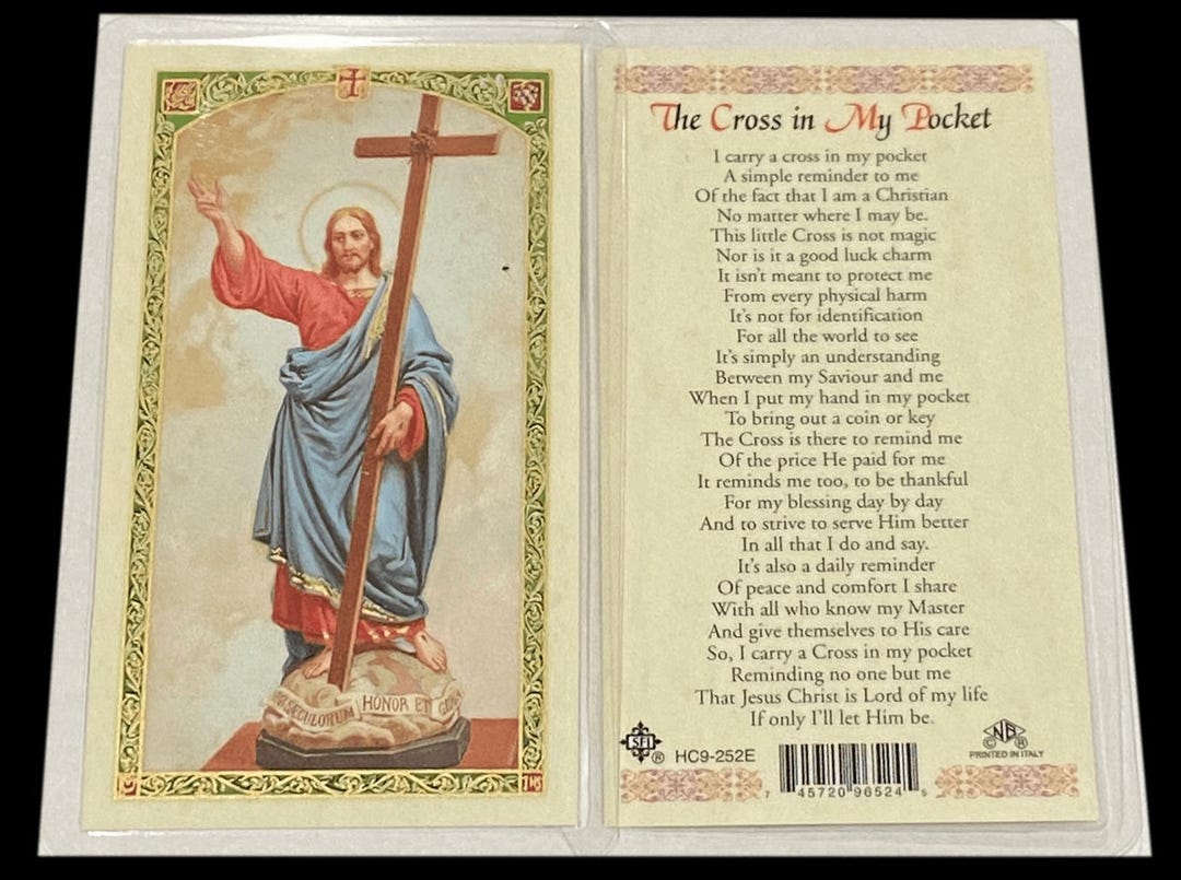 Prayer Card Cross in My Pocket Laminated English HC-E - Etsy