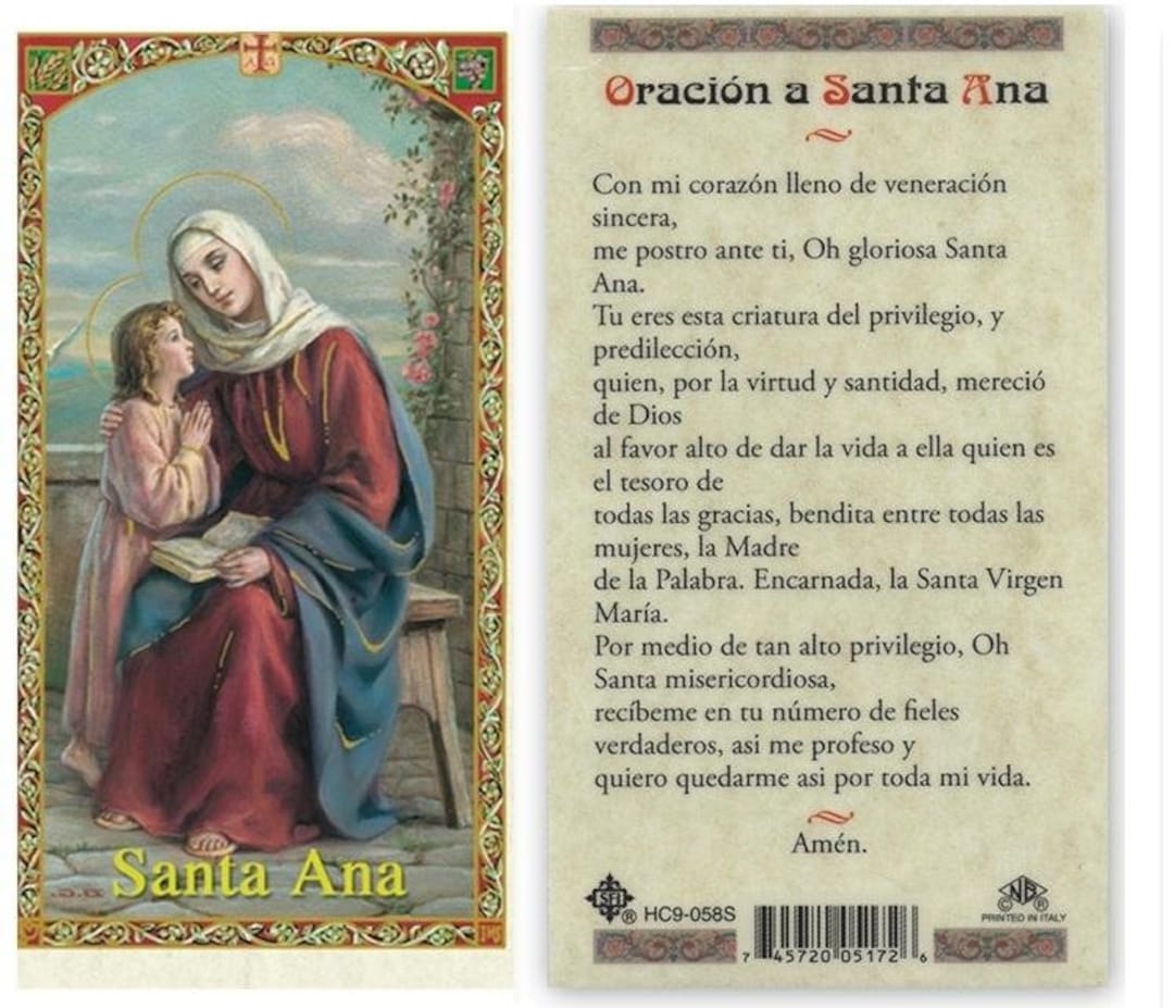 Prayer Card Oracion A Santa Ana SPANISH Laminated HC-S - Etsy
