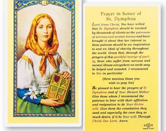 ST. DYMPHNA Holy Card Prayer Card pack of 25 - Etsy