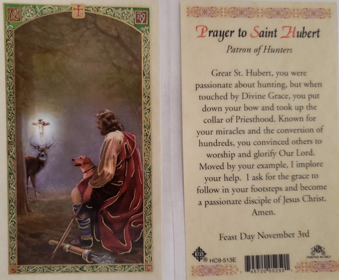 Prayer Card Prayer to Saint Hubert Patron of Hunters Laminated - Etsy