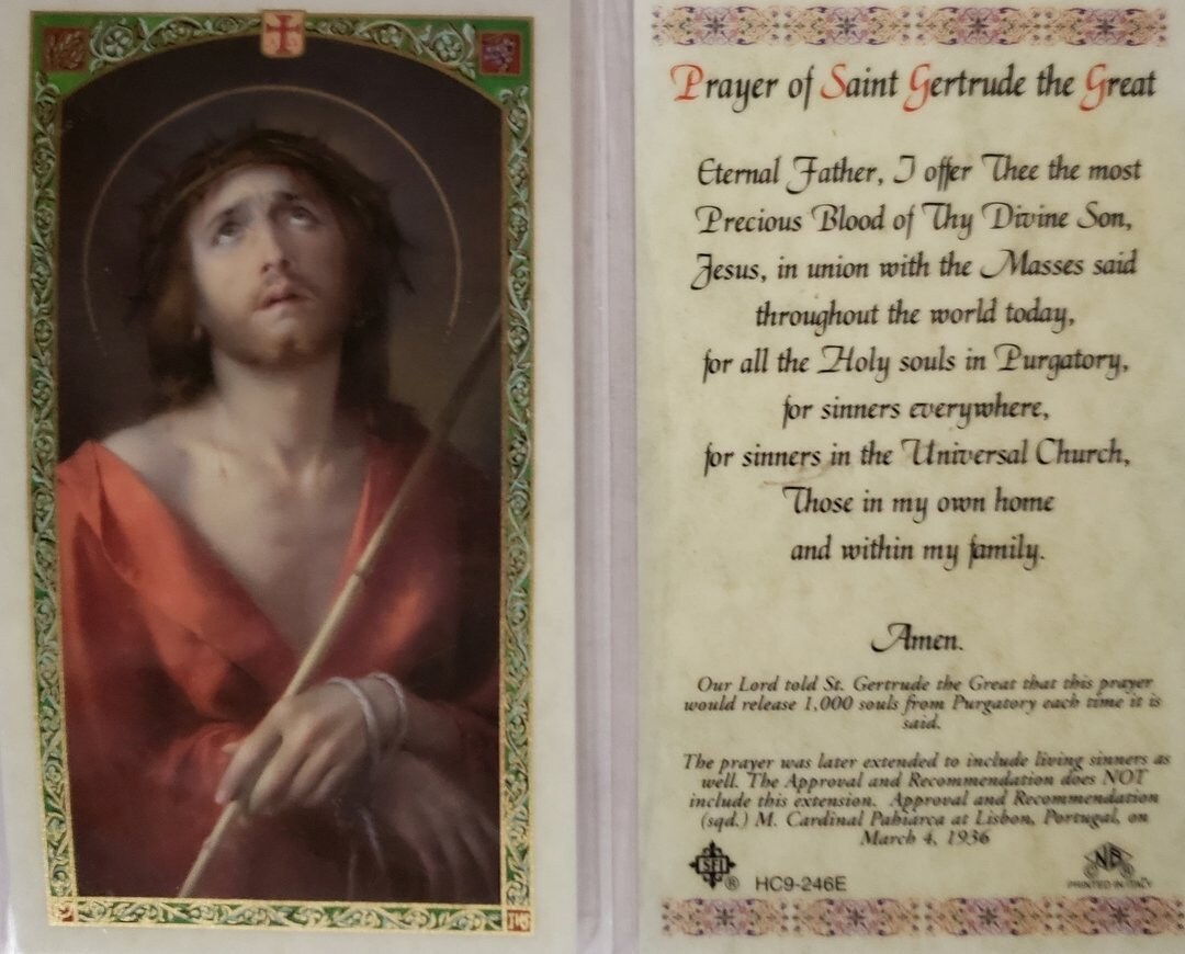 Prayer Card Prayer of Saint Gertrude the Great Laminated HC-E - Etsy
