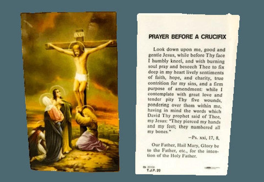 Prayer Card Prayer Before A Crucifix Laminated TJP - Etsy