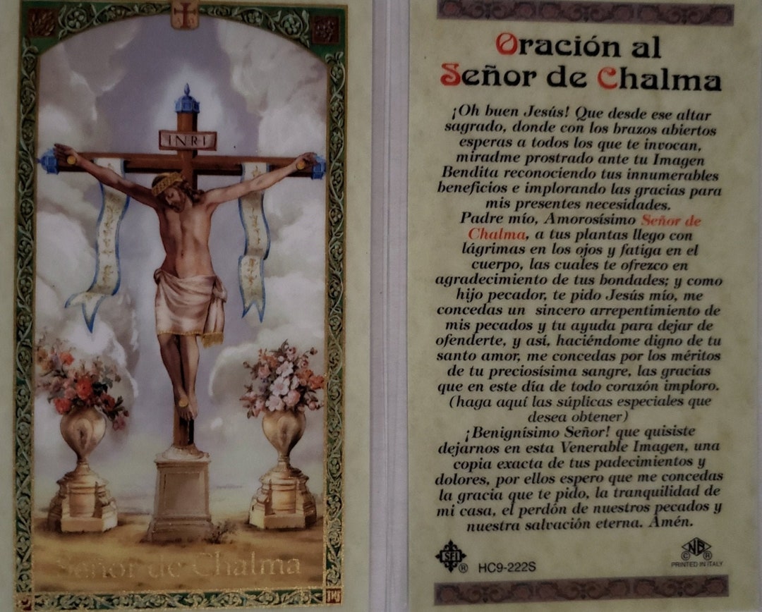 Prayer Card Oracion Al Senor De Chalma SPANISH Laminated HC-S - Etsy