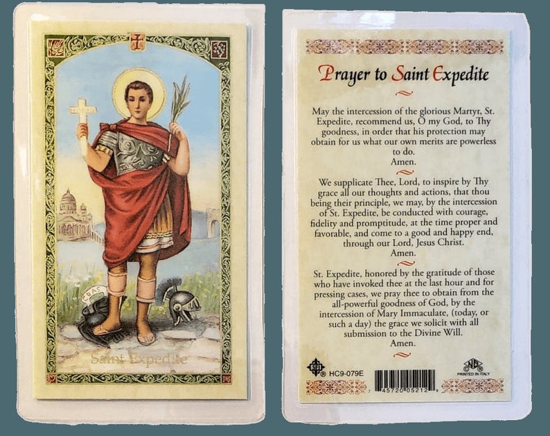 Prayer Card Prayer to Saint Expedite Laminated HC-E - Etsy Prayer Card Prayer to Saint Expedite Laminated HC-E - Etsy