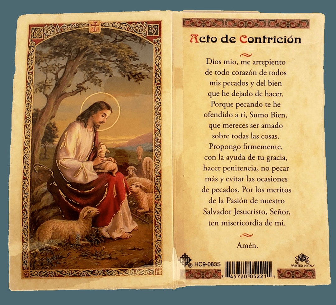 Prayer Card Acto De Contricion SPANISH Laminated HC9-083S - Etsy
