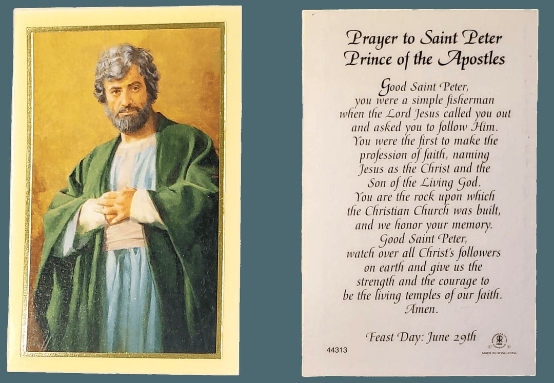 Prayer Card Prayer to Saint Peter Prince of the Apostle - Etsy