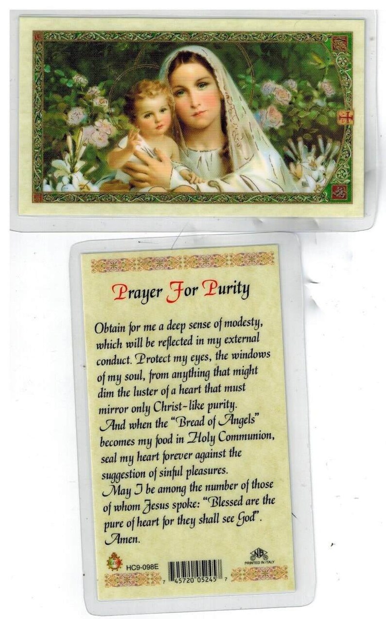 Prayer Card Prayer for Purity Laminated HC-E - Etsy
