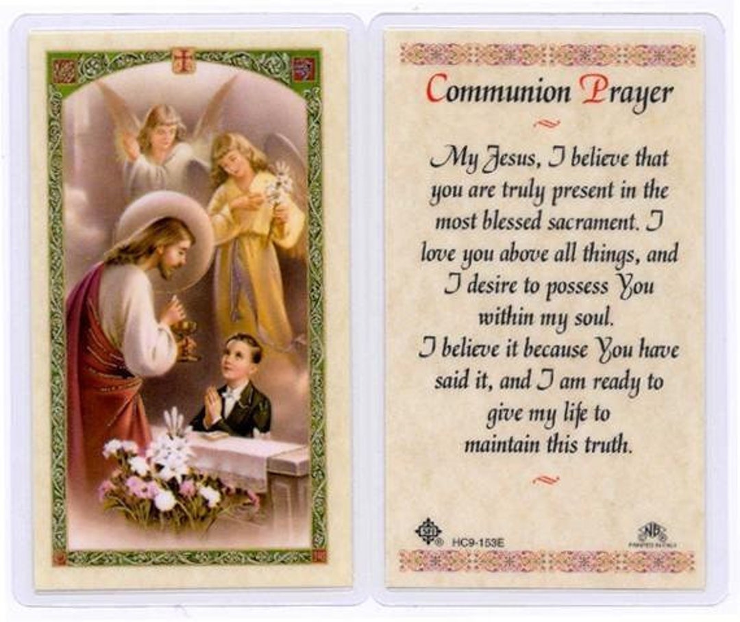 Prayer Card Communion Prayer Laminated HC-E - Etsy