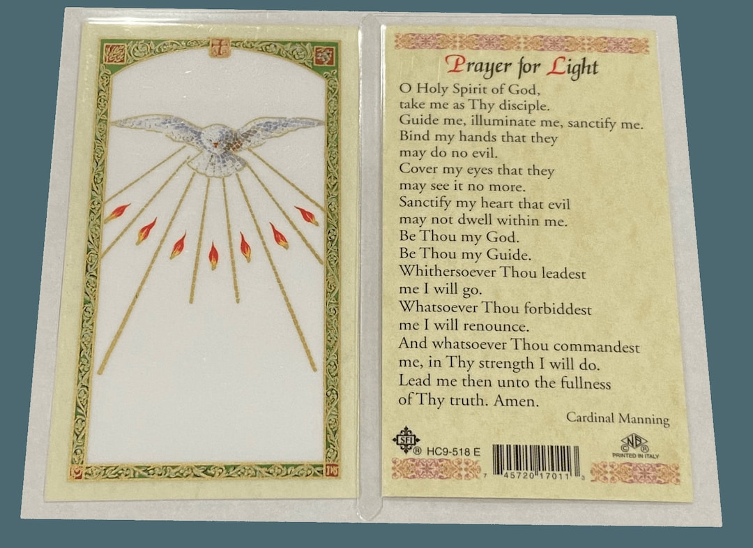 Prayer Card Prayer for Light HC E Laminated English - Etsy