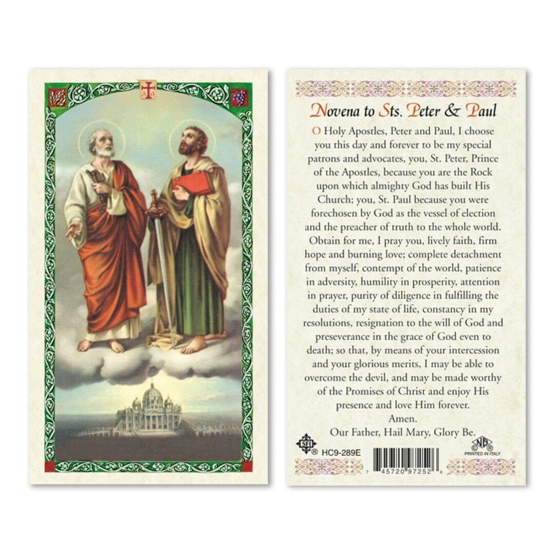 Prayer Card Novena to Saints Peter and Paul Laminated HC-E - Etsy