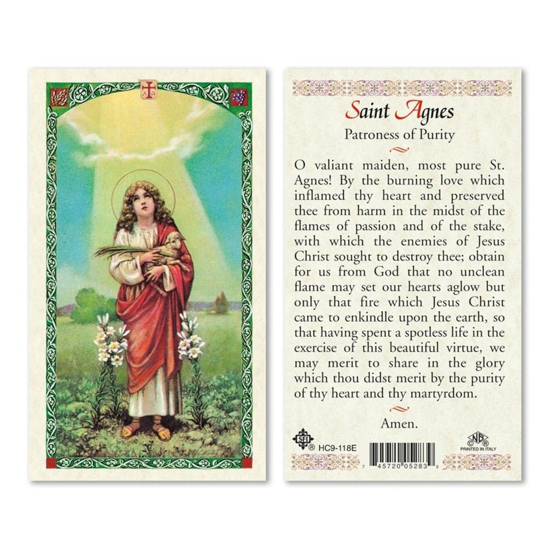 Prayer Card Prayer to Saint Agnes Laminated HC-E - Etsy