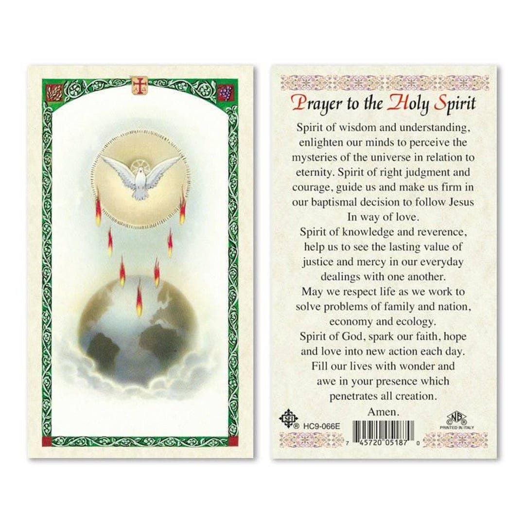 Prayer Card Prayer to the Holy Spirit Laminated HC9-066E - Etsy