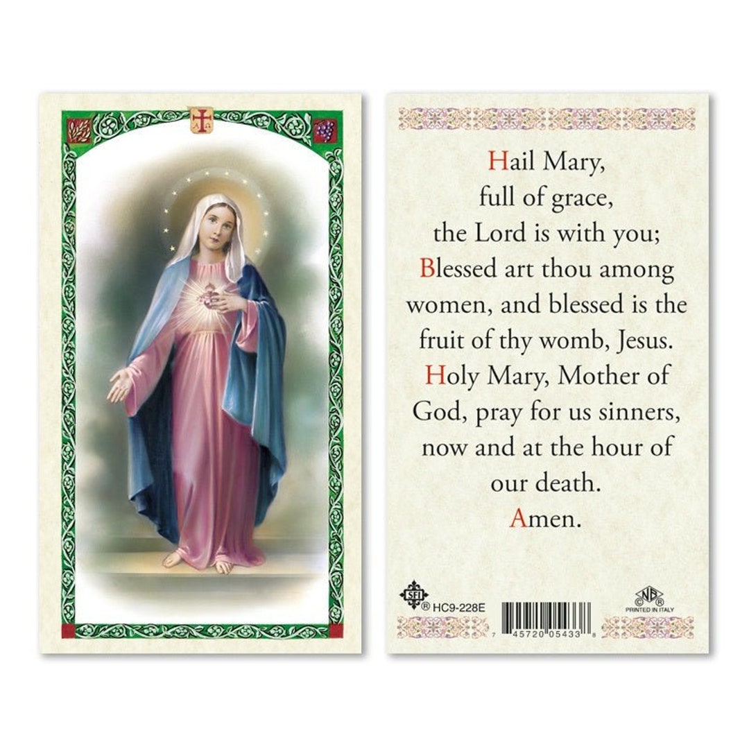 Prayer Card the Hail Mary Laminated HC-E - Etsy