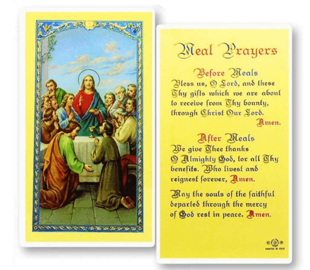 Prayer Card Meal Prayers Before Meals Laminated - Etsy