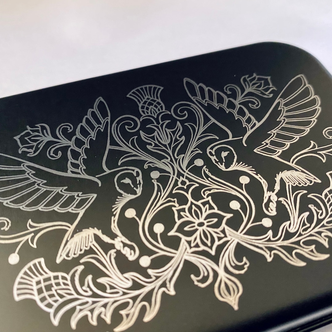 Owl Engraved Tin Boxes With Hinged or Removable Lids for Gifting, Gift ...