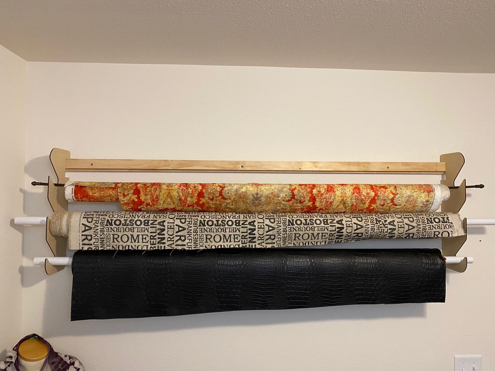 DIY Wall Mounted 54 Fabric/media Vinyl Rack Holds 3 | Etsy