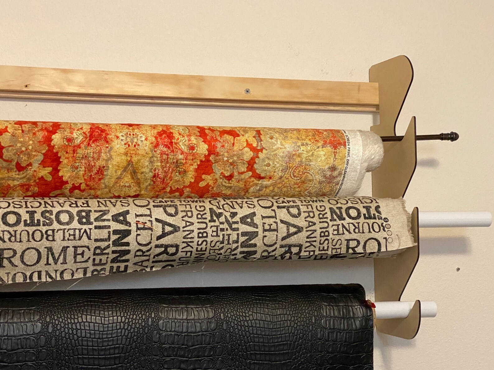 DIY Wall Mounted 54 Fabric/media Vinyl Rack Holds 3 | Etsy